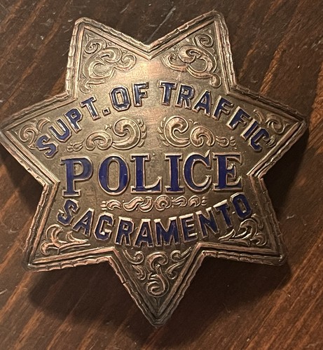 Movie Prop Antique Sacramento Traffic Police Badge | eBay