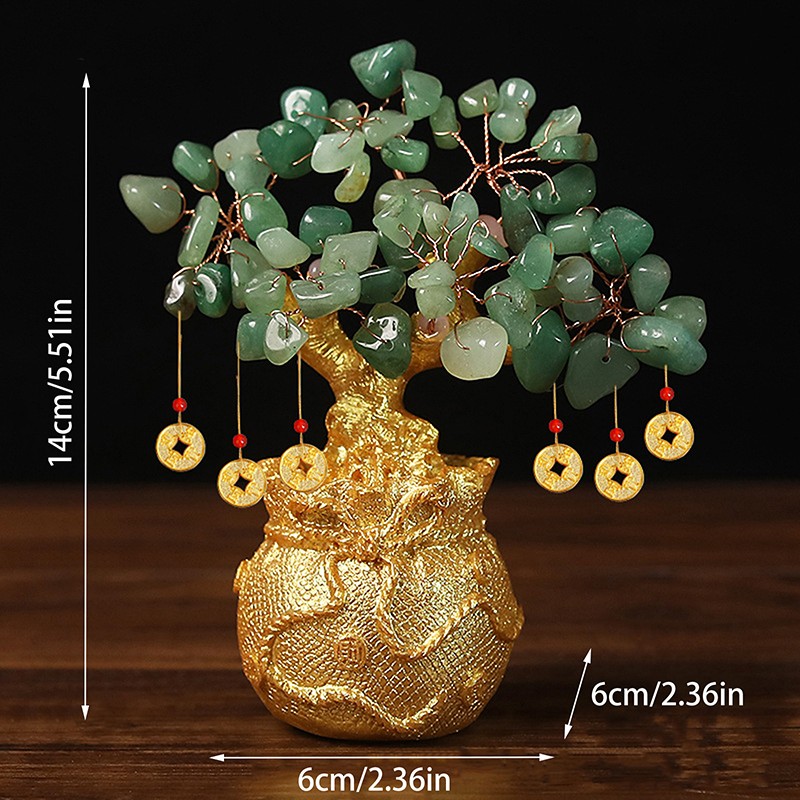 Lucky Tree Wealth Yellow Crystal Tree Natural Money Tree Ornaments ...