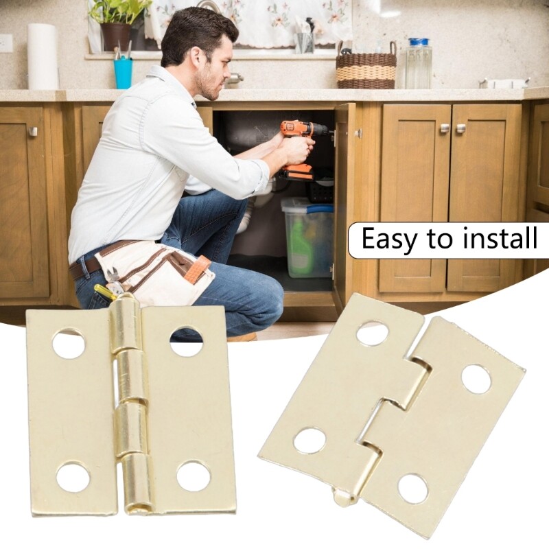 Gold Small Box Hinges 15x18mm Craft Hinges with Screws for Artisanal ...