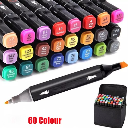 60 Color Marker Copic Pen Dual Headed Graphic Artist Sketch TOUCH ...