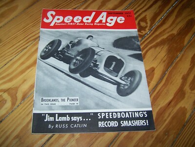 SPEED AGE Magazine September 1951 Auto Racing Speed Boats Indy 500 | eBay