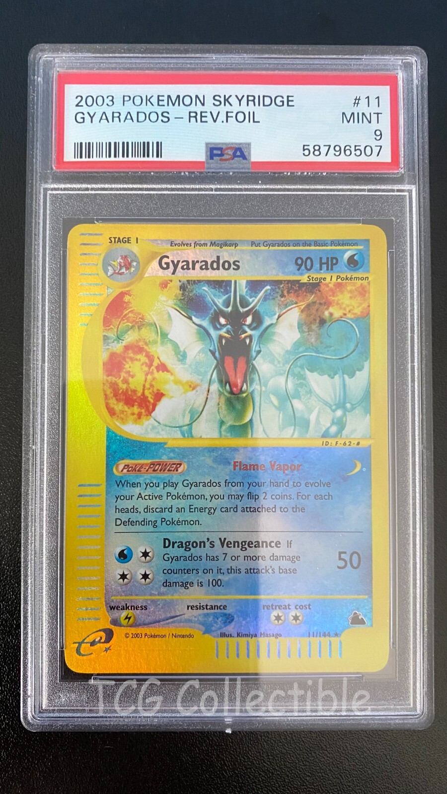 PSA 9 MINT Gyarados REVERSE HOLO 11 2003 Skyridge WOTC Pokemon Card Pop ...