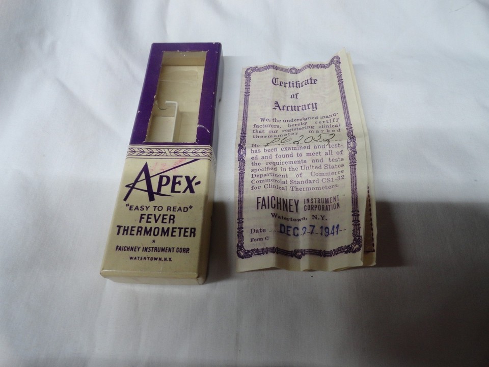 Apex Fever Thermometer Vintage #305 (Thermometer is Broken) | eBay