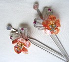 Japanese geisha Kanzashi hair pins matched pair hair jewelry hair ...