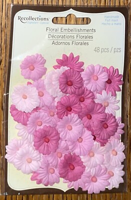 Recollections Layered Flowers Light Dark Pink 3D Card Wedding Scrapbook ...