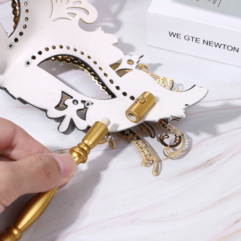 Masquerade Mask with Holding Stick Venetian Costume Mardi Gras Masks ...