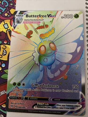 Butterfree VMAX 190/189 Full Art Rainbow Rare Pokemon Darkness Ablaze ...