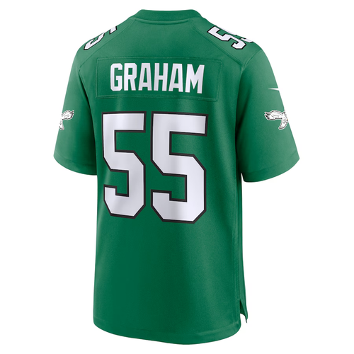 New Men's #55 Brandon Graham Kelly Green Alternate Game Jersey Limited ...