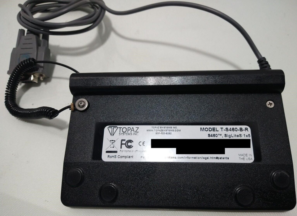Topaz SigLite 1 x 5 T-S460-B-R Signature Capture Pad & Stylus | Serial ...