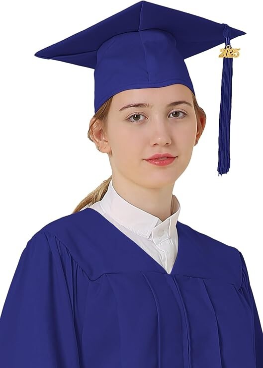 Matte Graduation Cap with 2025 Tassel for High School & Bachelor | eBay