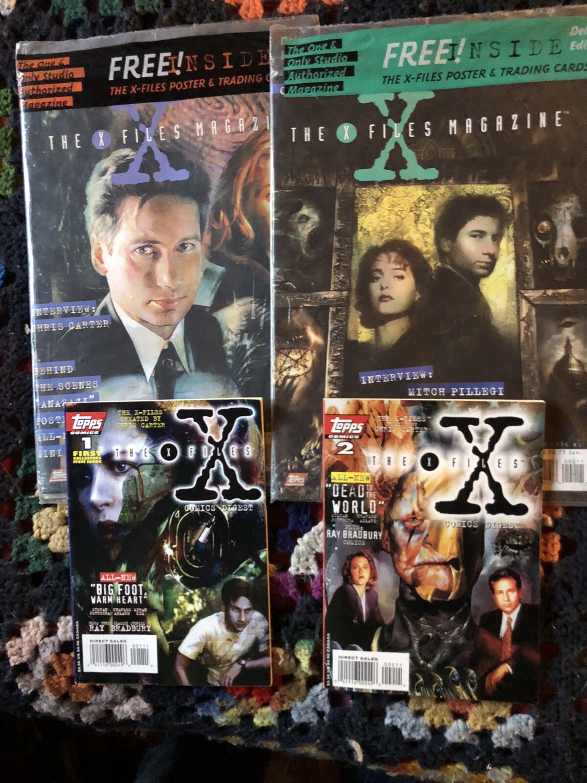 the x-files magazine #1and 2 plus issues 1 and 2 ex-files comics digest ...