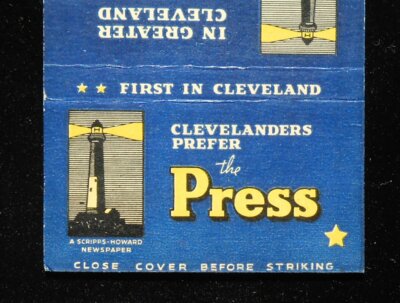 1940s Billboard The Press Newspaper Scripps Lighthouse Cleveland OH ...