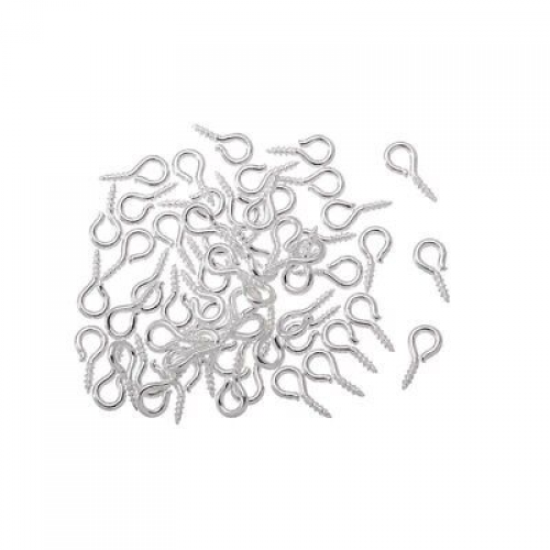 100pc Small Tiny Mini Eye Pins Eyepins Hooks Eyelets Screw Threaded Golds Silver | eBay
