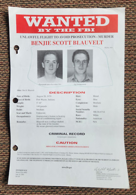 Benjie Scott Blauvelt Wanted Poster Unlawful Flight To Avoid ...