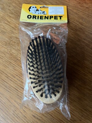 Pet Brush for long coated animals wood handle black bristols | eBay