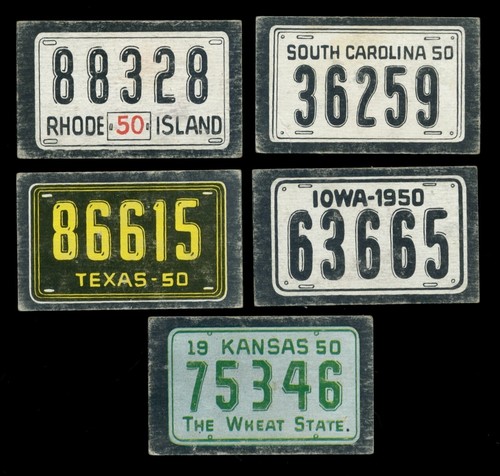 1950 Topps STOP 'N GO License Plates x5 combined ship | eBay