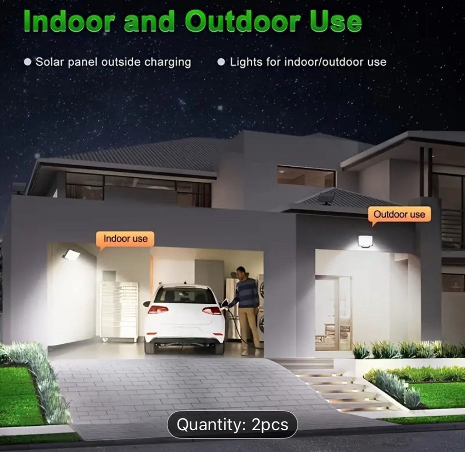 2pcs 248 LED Solar Outdoor Wall Light, Upgraded Split Human Body | eBay UK