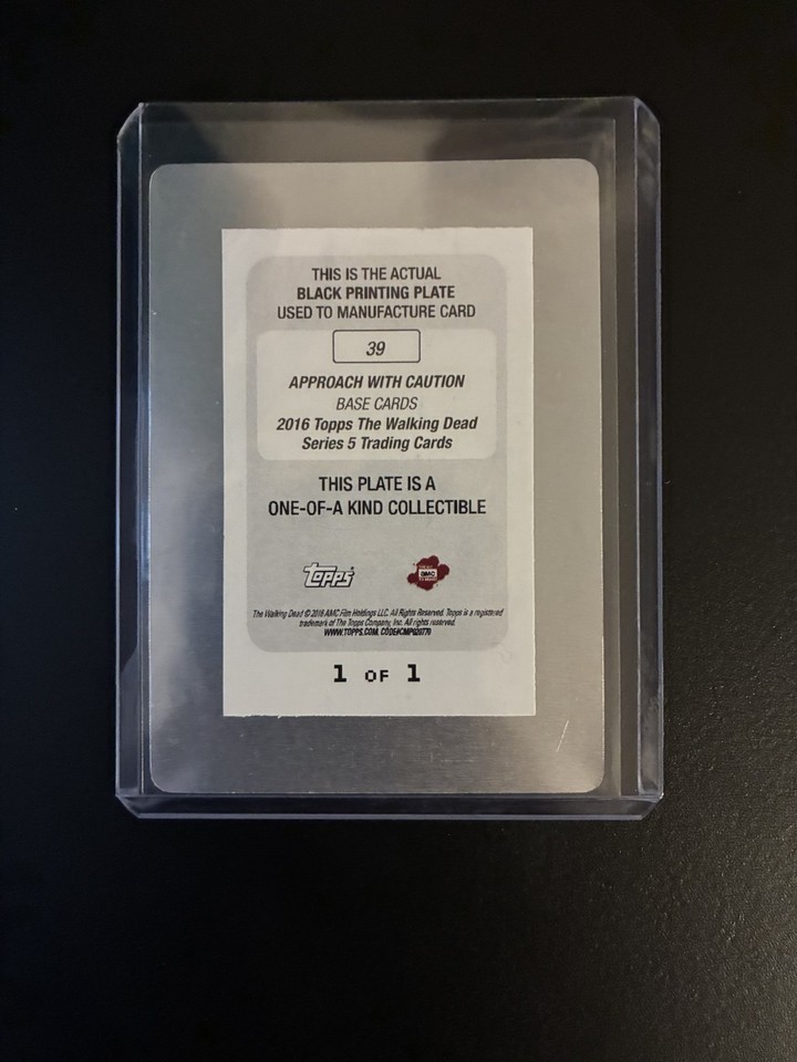 Topps The Walking Dead Approach With Caution (Daryl) Black Printing ...