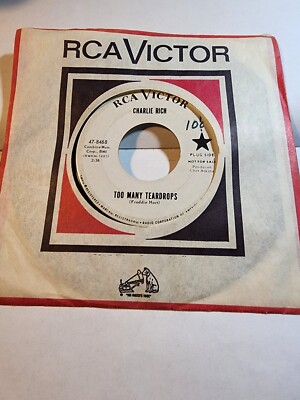CHARLIE RICH "Too Many Teardrops/ It's all over now" RCA VICTOR PROMO ...