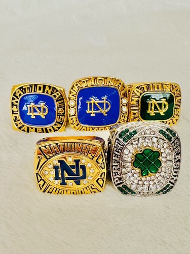 5 PCS Notre Dame Championship Display fan Ring Set, US SHIP 1966-2018 ...