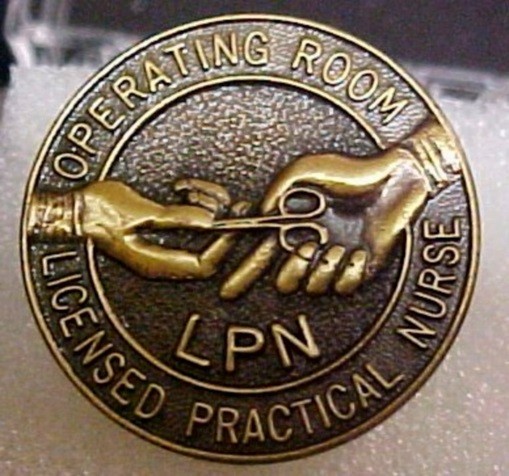 LPN Operating Room Nurse Lapel Pin Medical Emblem Nursing Plated Bronze ...
