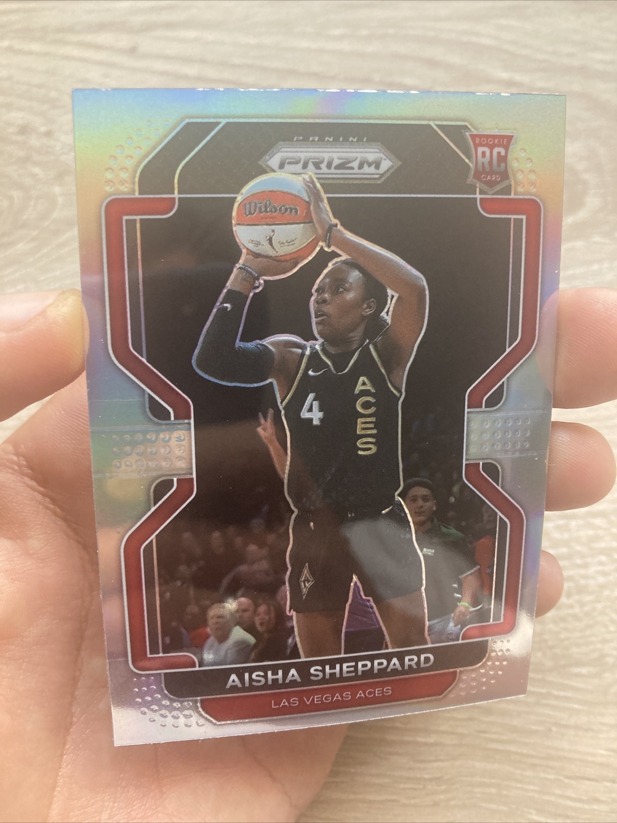 2022 WNBA Prizm AISHA SHEPPARD Rookie SILVER HOLO🔥Vegas ACES! PWE! #105 ...