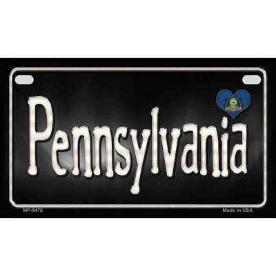 Pennsylvania Flag Script Novelty Metal Motorcycle Plate MP-9476 | eBay