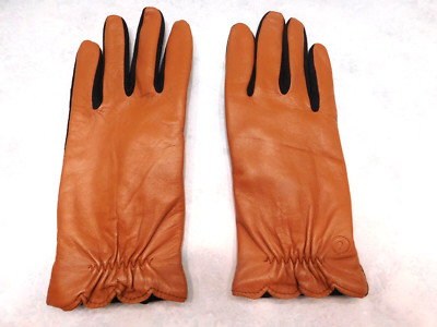 TOUCHPOINT LADIES CAMEL LEATHER GLOVES NYLON LINING SIZE L/XL | eBay