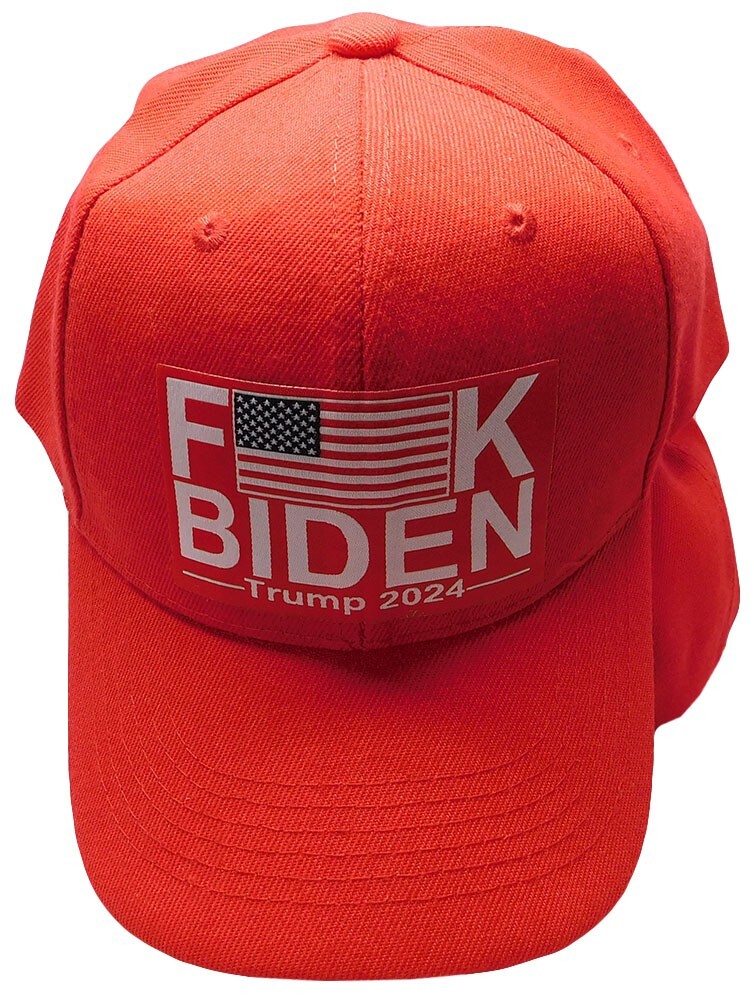 F Biden (USA) Trump 2024 Red Cotton Poly Adjustable Embroidered Cap Hat ...