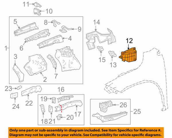 53736-48030 Toyota Seal, front fender apron, rh 5373648030, New Genuine ...