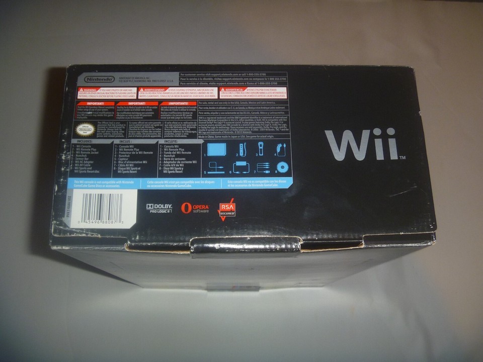 Nintendo Wii Black Console System Complete In Box Wii Sports & Resort ...