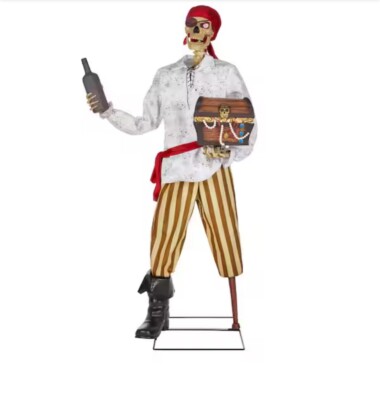 Home Accents Holiday 6 ft Animated LED First Mate Pirate Skeleton ...