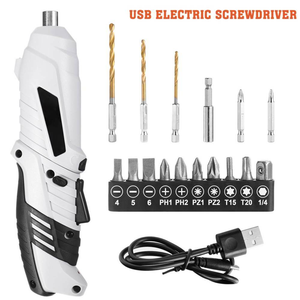 Electric Cordless Rechargeable Screwdriver Mini Power Screw Driver Tool ...
