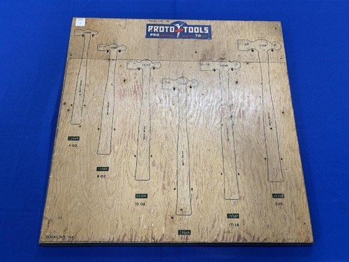 Vintage Original Proto Tool Store Display Board Rack Sign 13P Ball Peen ...