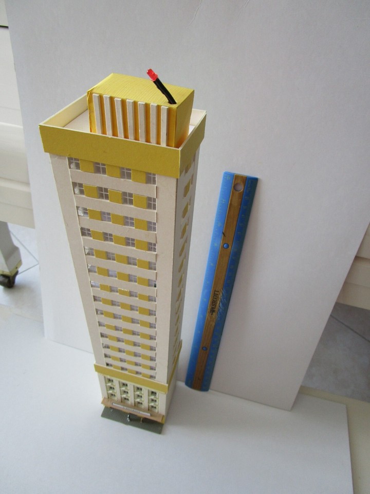 Built N Scale Hi Rise City Apartment Building For Train Layout | eBay