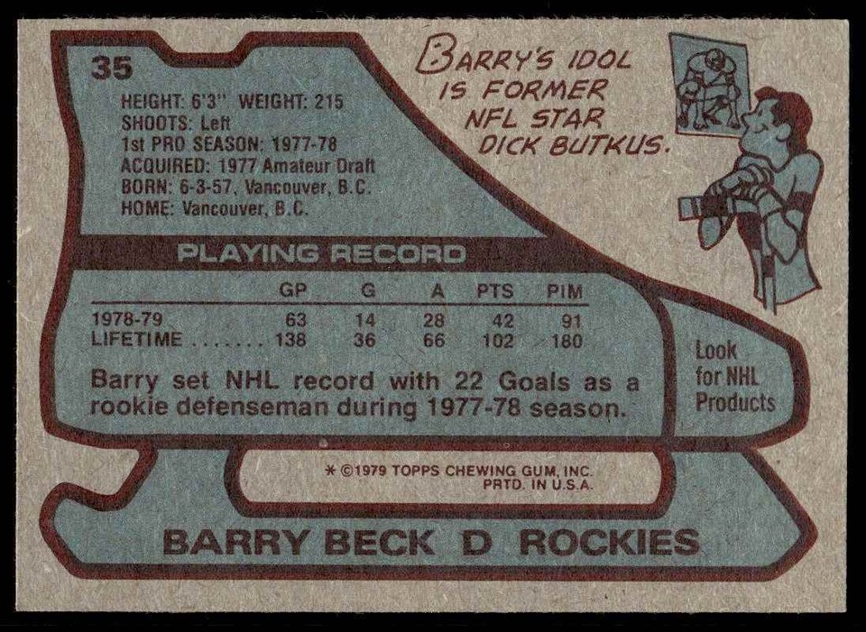 1979-80 Topps Barry Beck Colorado Rockies #35 | eBay