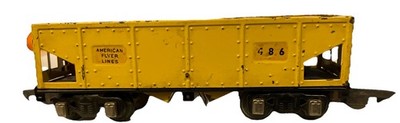 American Flyer Lines 486 Yellow Grain Bulk Hopper Train Car S Gauge 1: ...