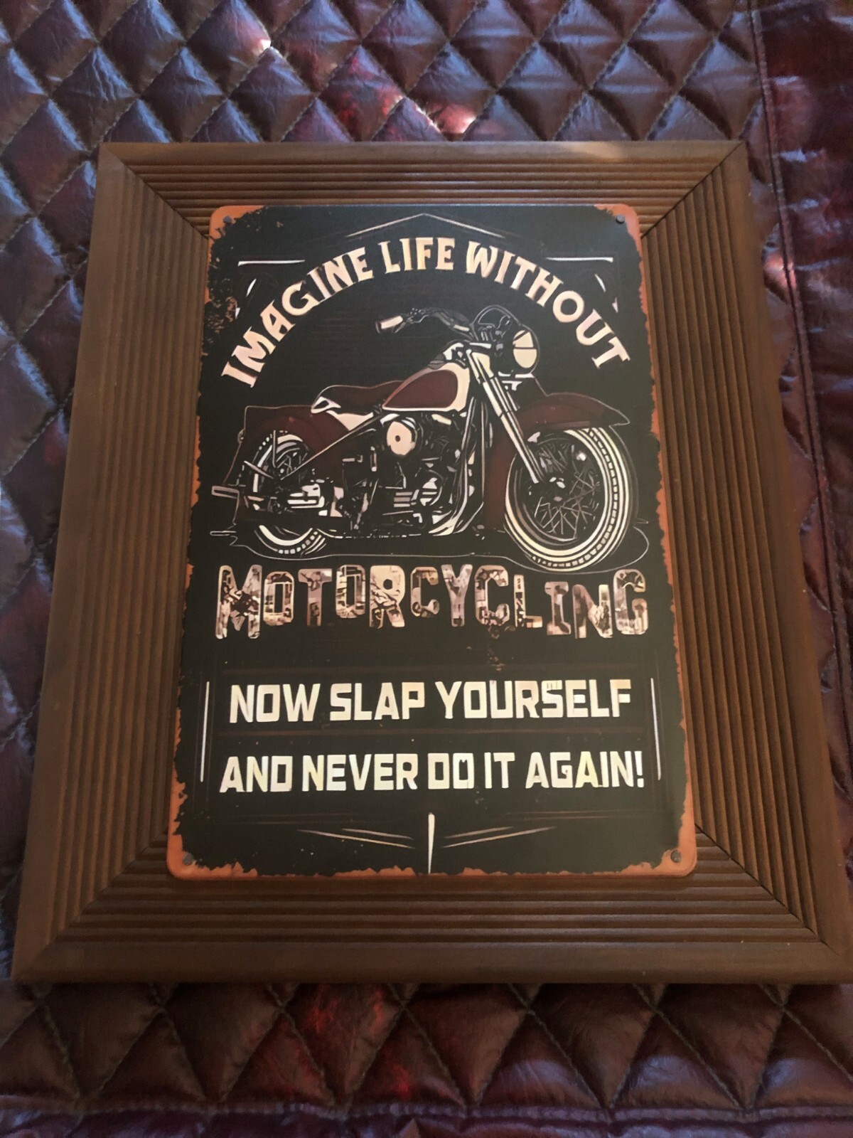 Motorcycle Framed Metal Sign -Image Life without Motorcycling-Now Slap ...