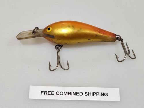 Discontinued Rapala Fat Rap #7 Crankbait Gold Fluorescent Red FR-7 GFR ...