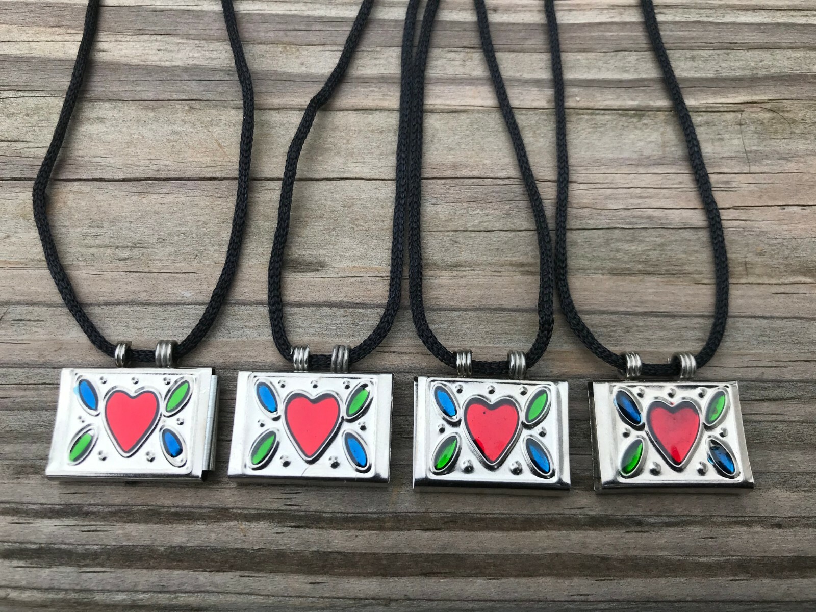 Lot of 4 Taweez Islamic Pendant Necklace Tabeej Amulet Silver Tone w ...