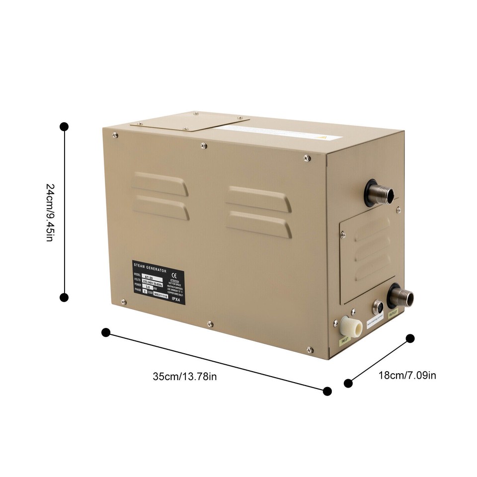 3KW Self-draining Steam Room Generator Shower Sauna Bath Home Spa ...