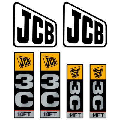 JCB 3C 14FT Decals - Repro JCB 3C Sticker Kit | eBay