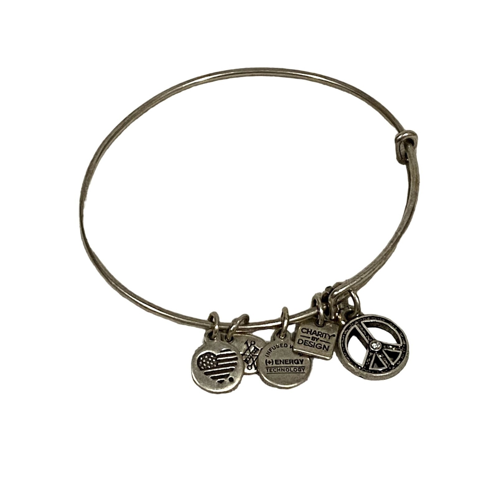 Alex and Ani Unicef Peace Sign Charm Bracelet SIlver … - Gem