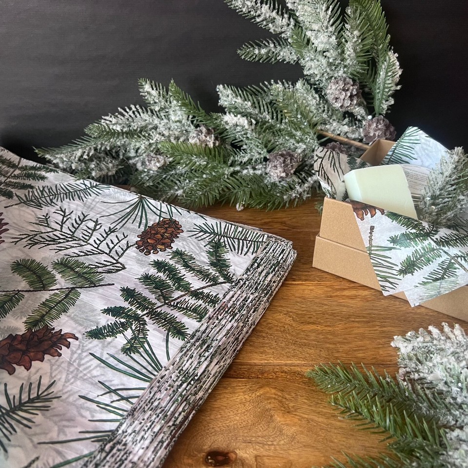 Christmas Spruce Luxury Tissue Paper Recycled Printed Wrapping Gift ...