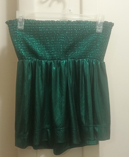 Blue B Collection Metallic Emerald Green High Waisted Shorts | eBay