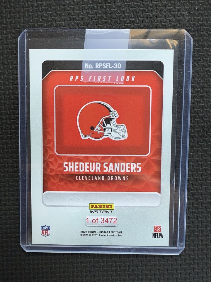 2025 PANINI INSTANT ROOKIE PREMIERE FIRST LOOK RC SHEDEUR SANDERS Only 3472 Made | eBay