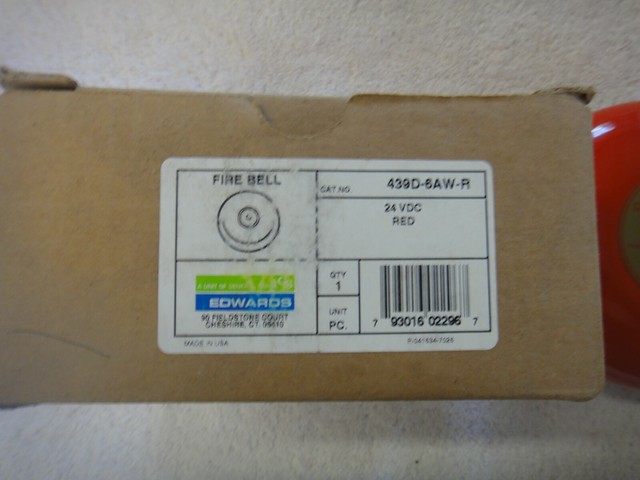 Edwards Signaling Fire Bell 24vdc Red 439d-6aw-r for sale online | eBay