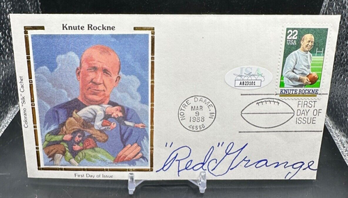 RED GRANGE HOF FDC FIRST DAY COVER ENVELOPE SIGNED AUTOGRAPH JSA BOLD ...