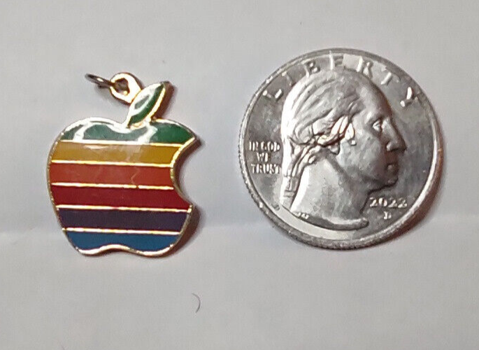 Miniature Rainbow Apple Computer Pendant from the 1980s | eBay