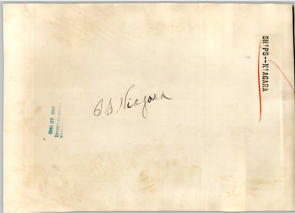 Grand Old STEAMSHIP SS NIAGARA Against Cloudy Sky VINTAGE 1940 Press ...